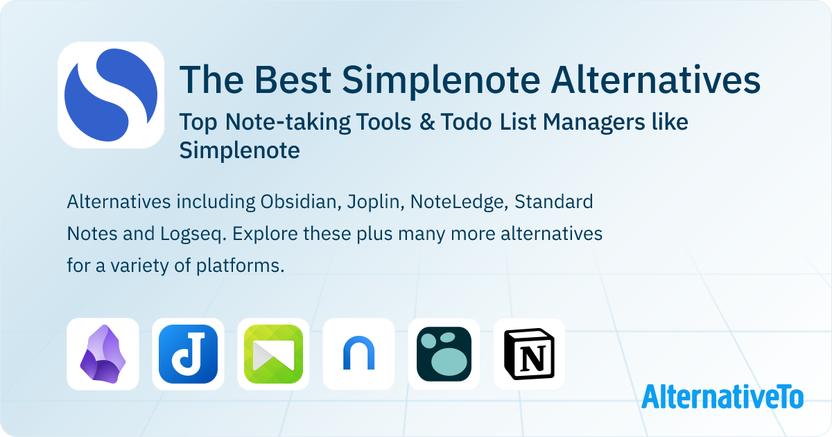 Best Simplenote Alternatives: Top Note-taking Tools in 2026 | AlternativeTo