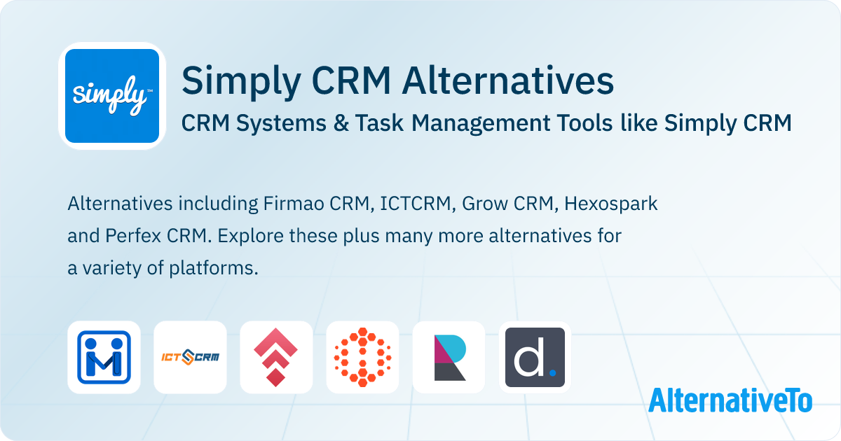 Simply CRM Competitors: Top 6 Alternative CRM Systems | AlternativeTo