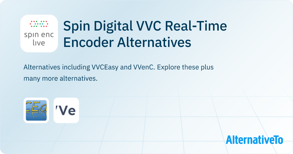 Spin Digital VVC Real-Time Encoder Alternatives - Explore Similar ...