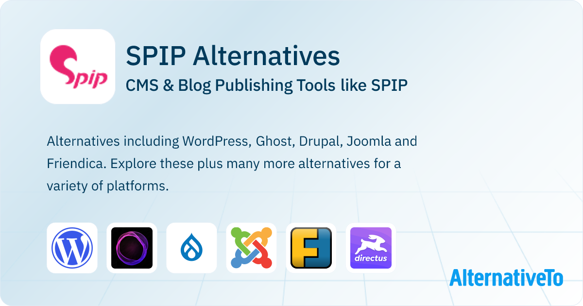 SPIP Alternatives: Top 12 CMS & Blog Publishing Tools | AlternativeTo