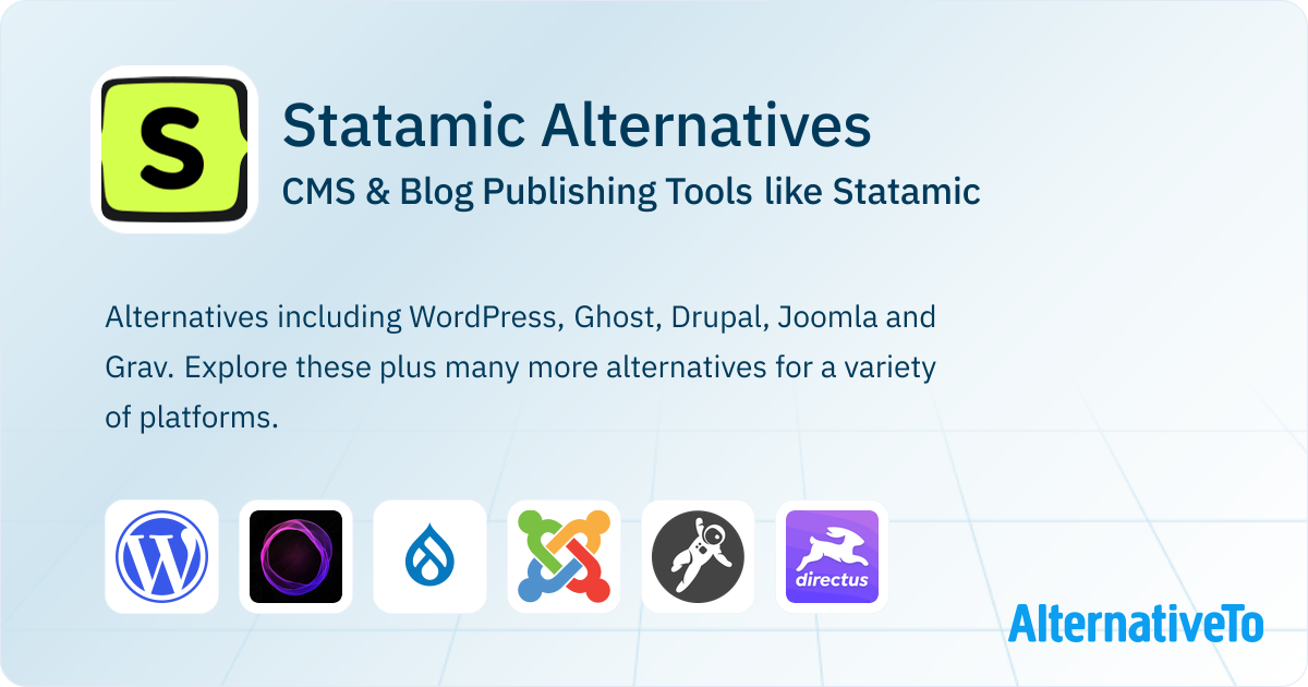Statamic Alternatives: Top 12 CMS & Blog Publishing Tools | AlternativeTo