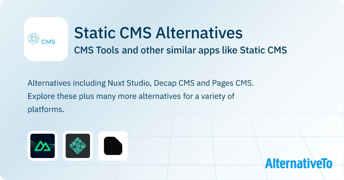 Static CMS Alternatives: Top 3 CMS Tools & Similar Websites | AlternativeTo