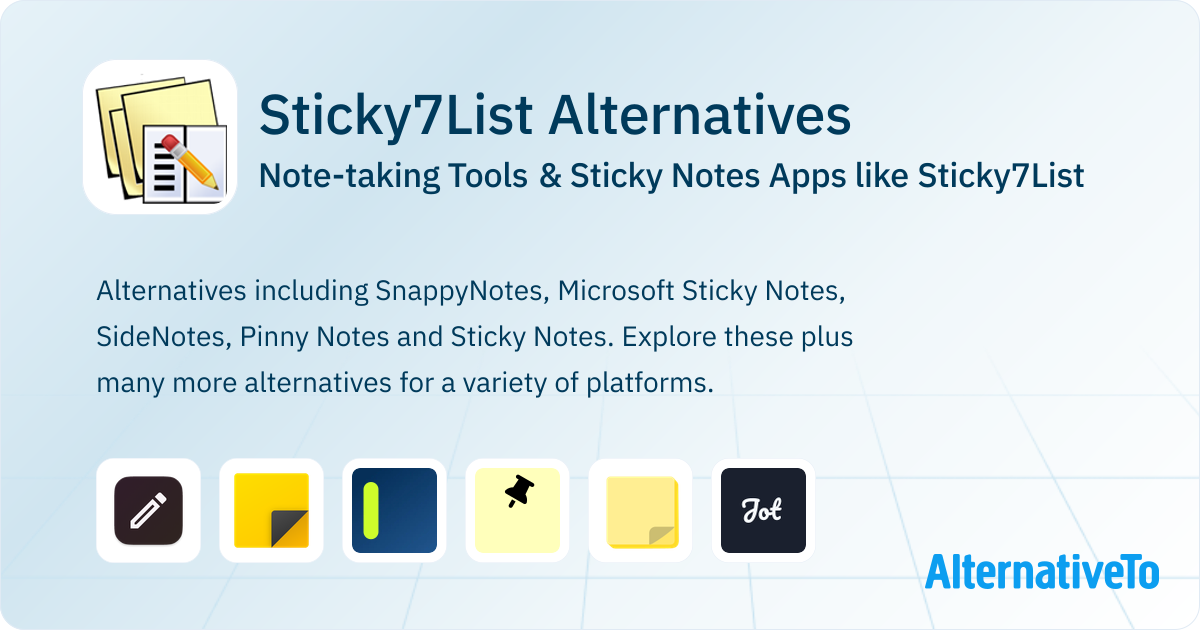 Sticky7List Alternatives: Top 12 Note-taking Tools | AlternativeTo