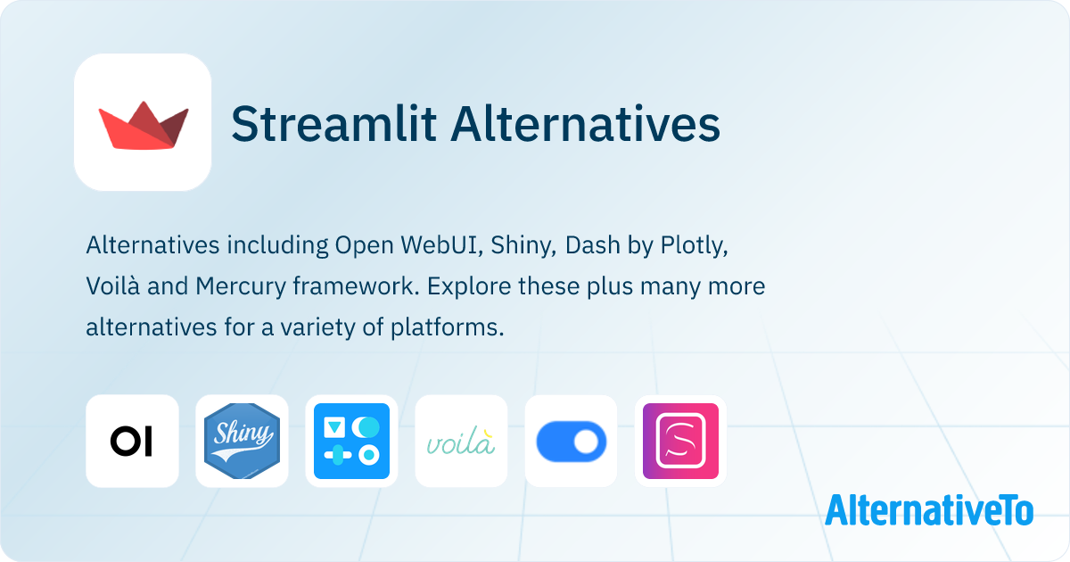 Streamlit Alternatives - Explore Similar Sites & Apps | AlternativeTo