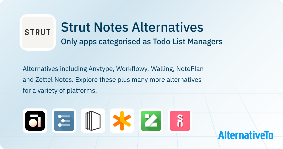 Strut Notes Alternatives: Top 8 Todo List Managers | AlternativeTo