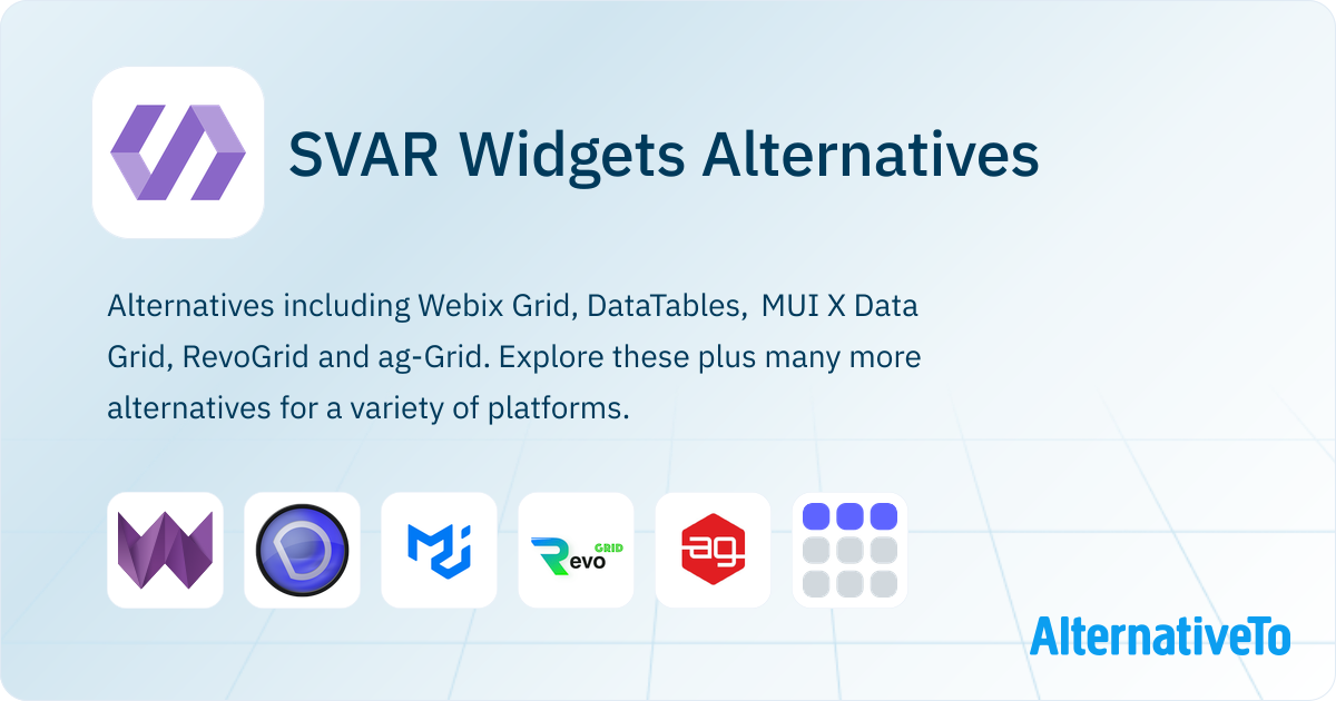 SVAR Widgets Alternatives - Explore Similar Sites & Apps | AlternativeTo