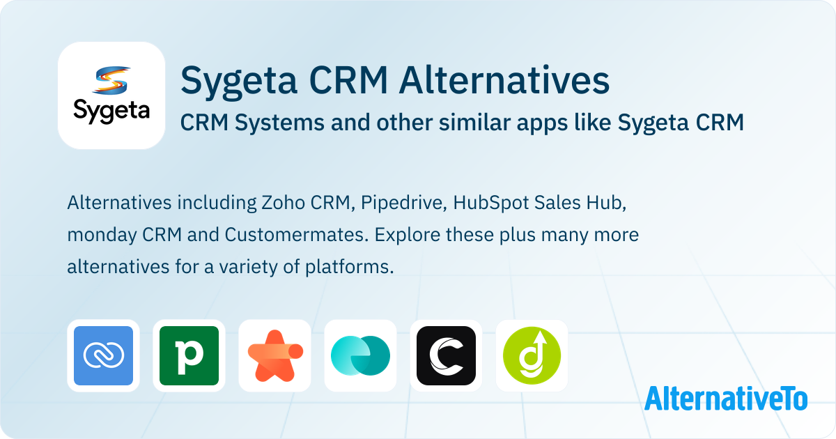 Sygeta CRM Competitors: Top 7 Alternative CRM Systems | AlternativeTo
