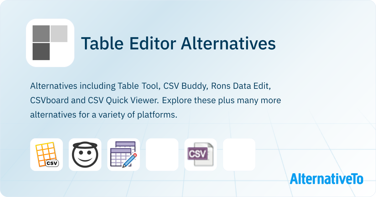 Table Editor Alternatives - Explore Similar Sites & Apps | AlternativeTo