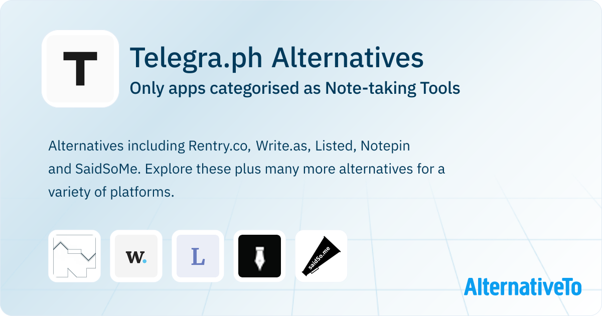Telegra.ph Alternatives: Top 5 Note-taking Tools | AlternativeTo