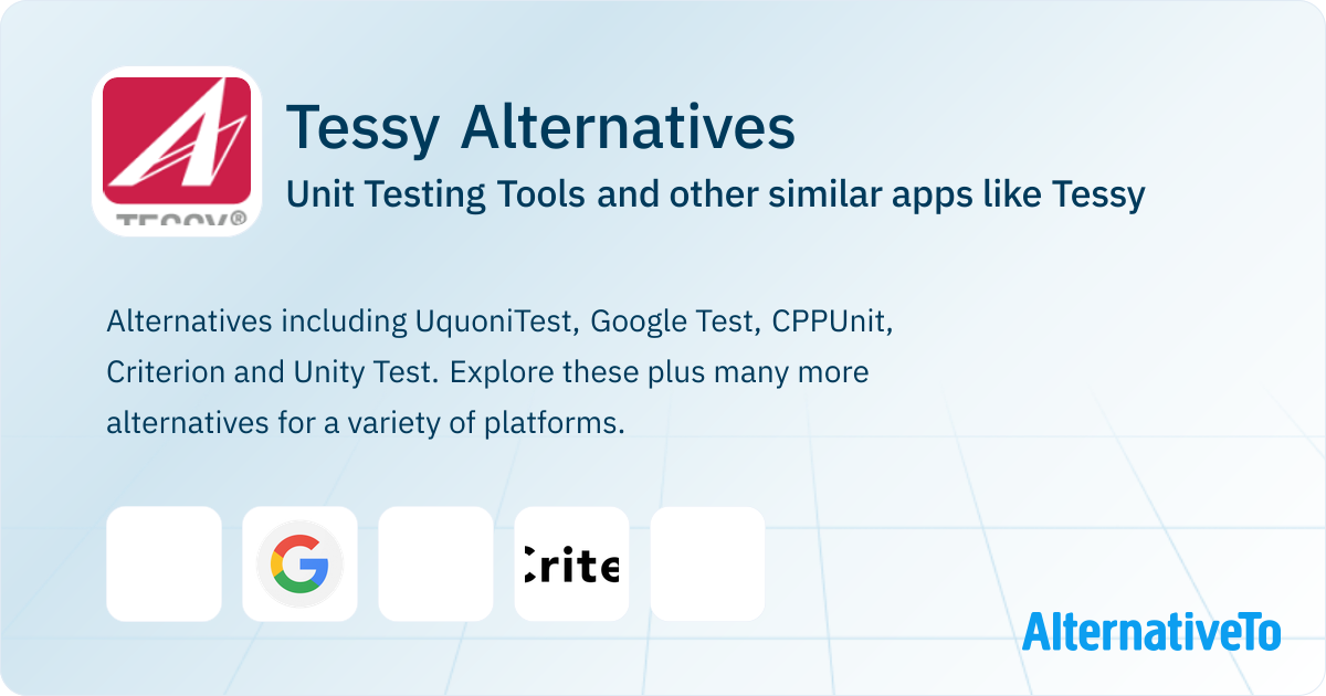 Tessy Alternatives: Top 5 Unit Testing Tools & Similar Apps | AlternativeTo