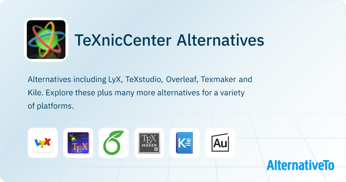 TeXnicCenter Alternatives - Explore Similar Software | AlternativeTo