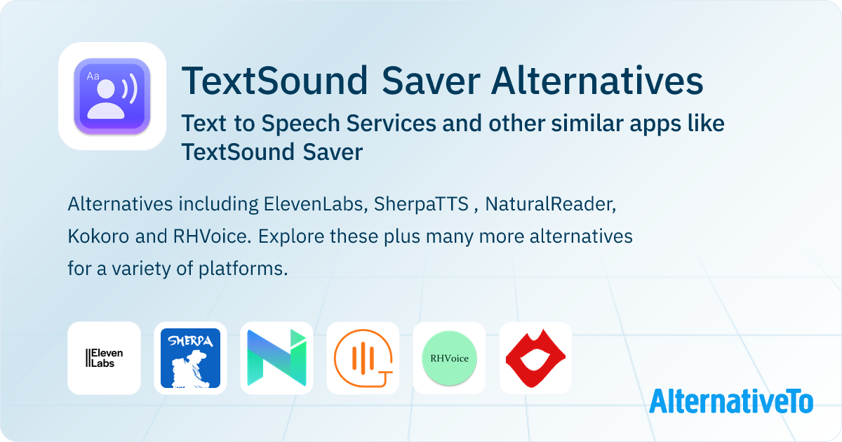 TextSound Saver Alternatives: Top 12 Text to Speech Services & Similar ...