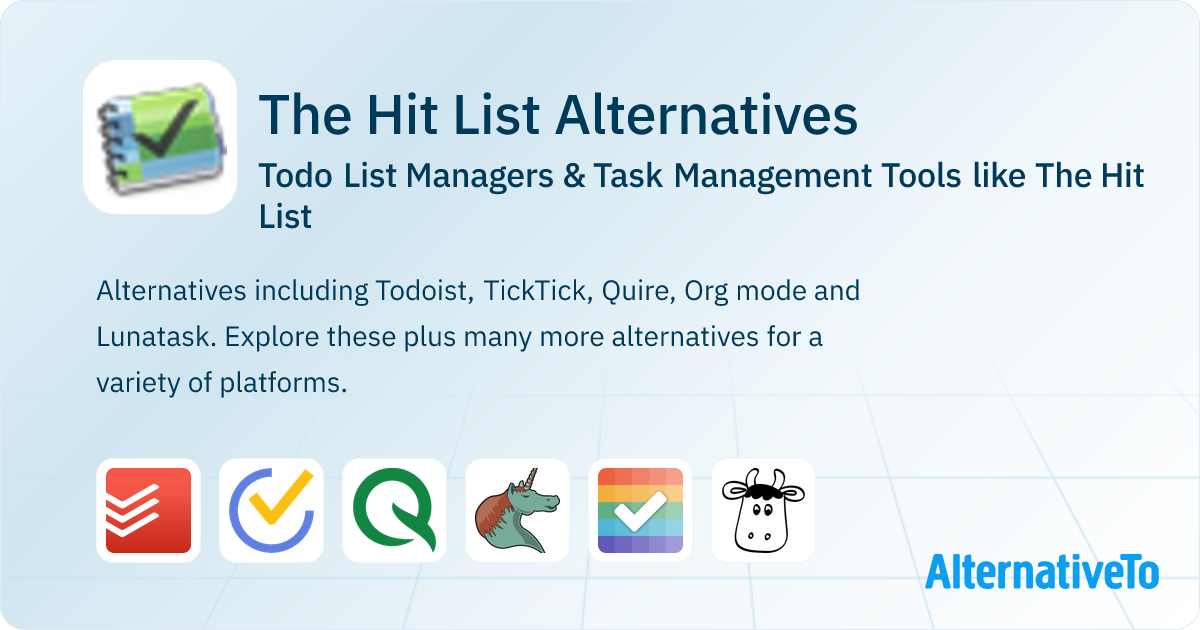 The Hit List Alternatives: Top 12 Todo List Managers | AlternativeTo