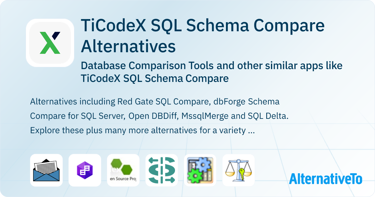 TiCodeX SQL Schema Compare Alternatives: Top 12 Database Comparison ...