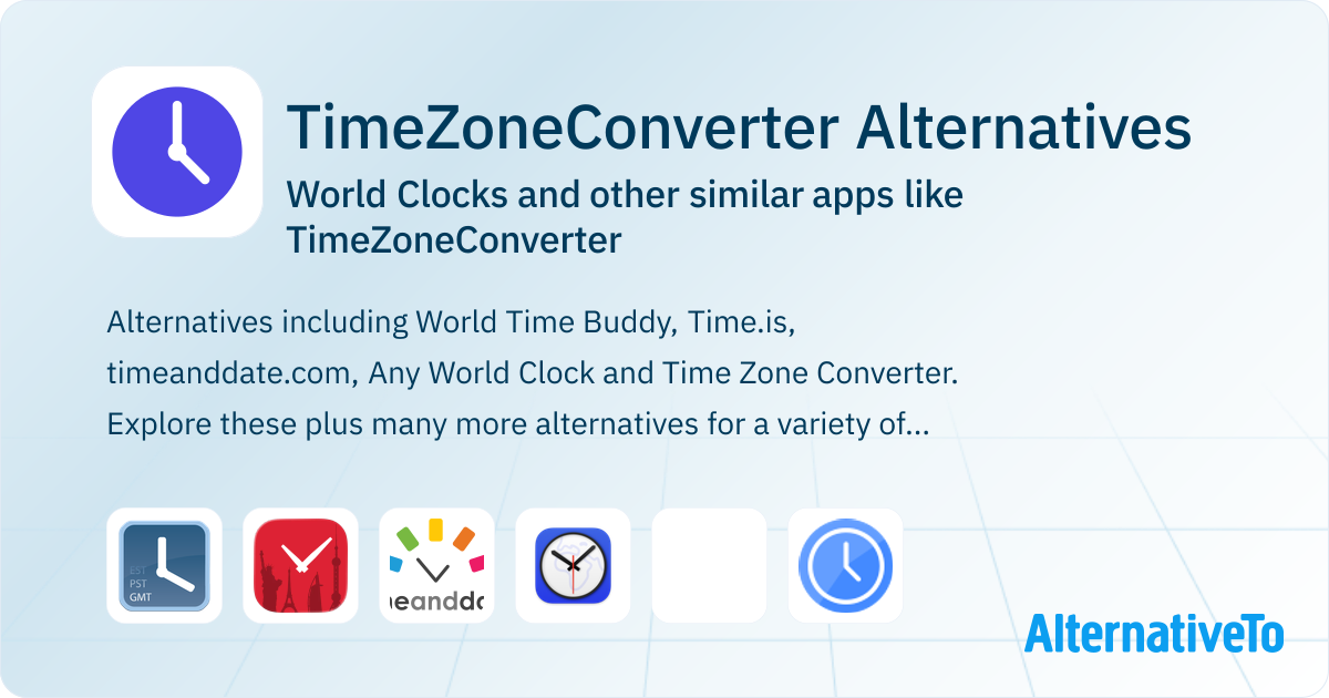 TimeZoneConverter Alternatives: Top 19 World Clocks & Similar Websites ...