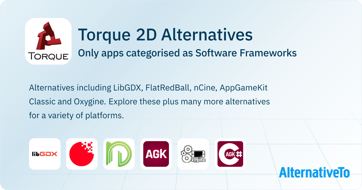 Torque 2D Alternatives filtered by 'Software Framework' | AlternativeTo