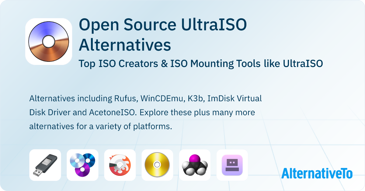 Open Source UltraISO Alternatives: Top 20 ISO Creators | AlternativeTo