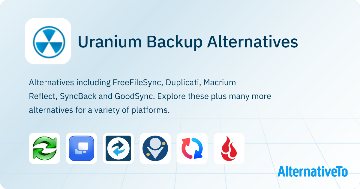 Uranium Backup Alternatives - Explore Similar Software | AlternativeTo