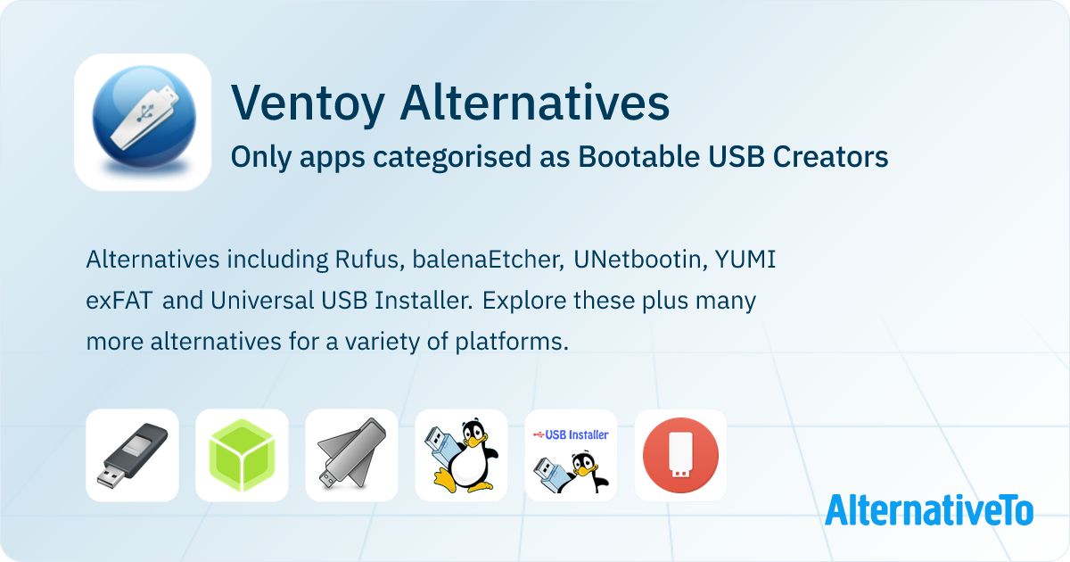 Ventoy Alternatives: Top 12 Bootable USB Creators | AlternativeTo