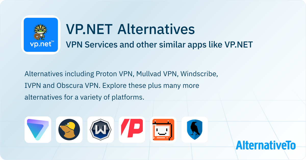 VP.NET Alternatives: Top 12 VPN Services & Similar Apps | AlternativeTo
