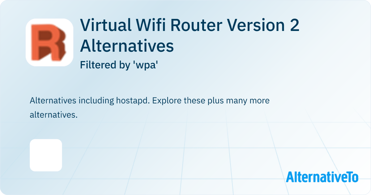 Virtual Wifi Router Version 2 Alternatives filtered by 'wpa ...