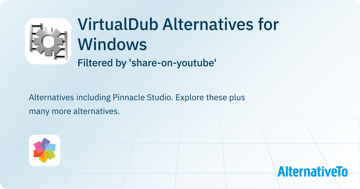 VirtualDub Alternatives for Windows filtered by 'share-on-youtube ...