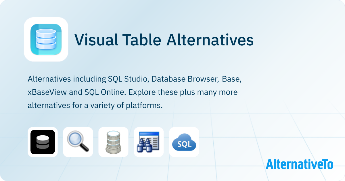 Visual Table Alternatives - Explore Similar Software | AlternativeTo