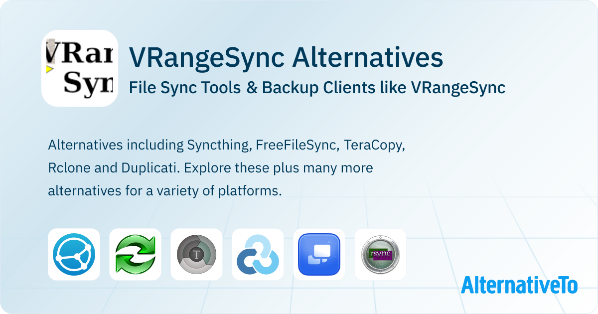 VRangeSync Alternatives: Top 12 File Sync Tools | AlternativeTo
