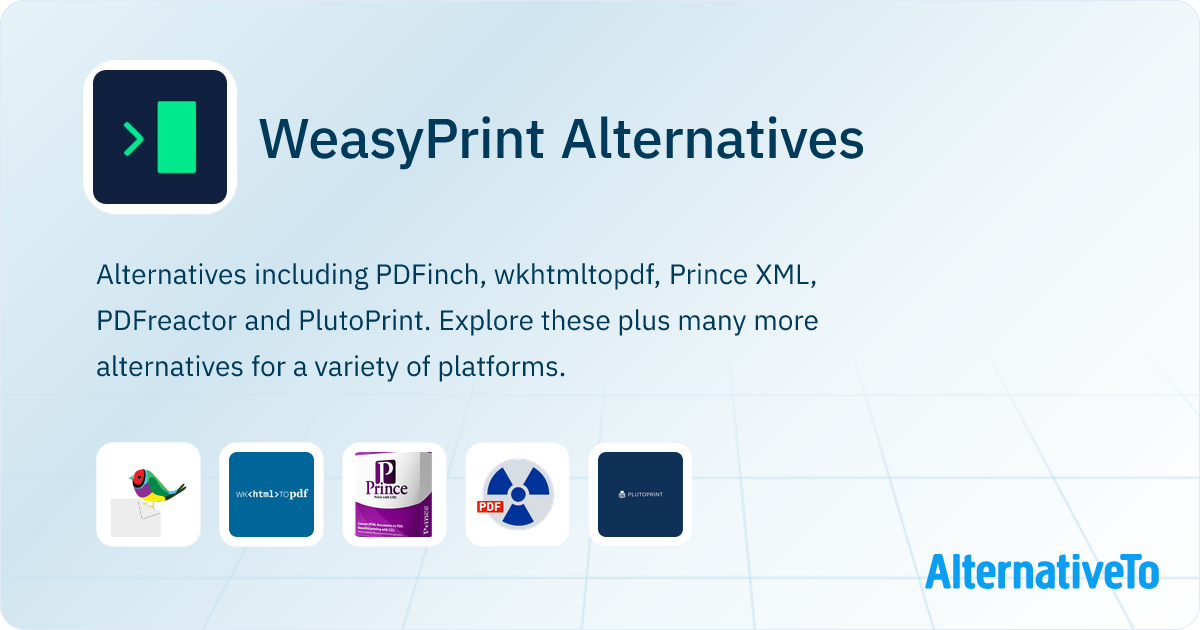 WeasyPrint Alternatives - Explore Similar Software | AlternativeTo