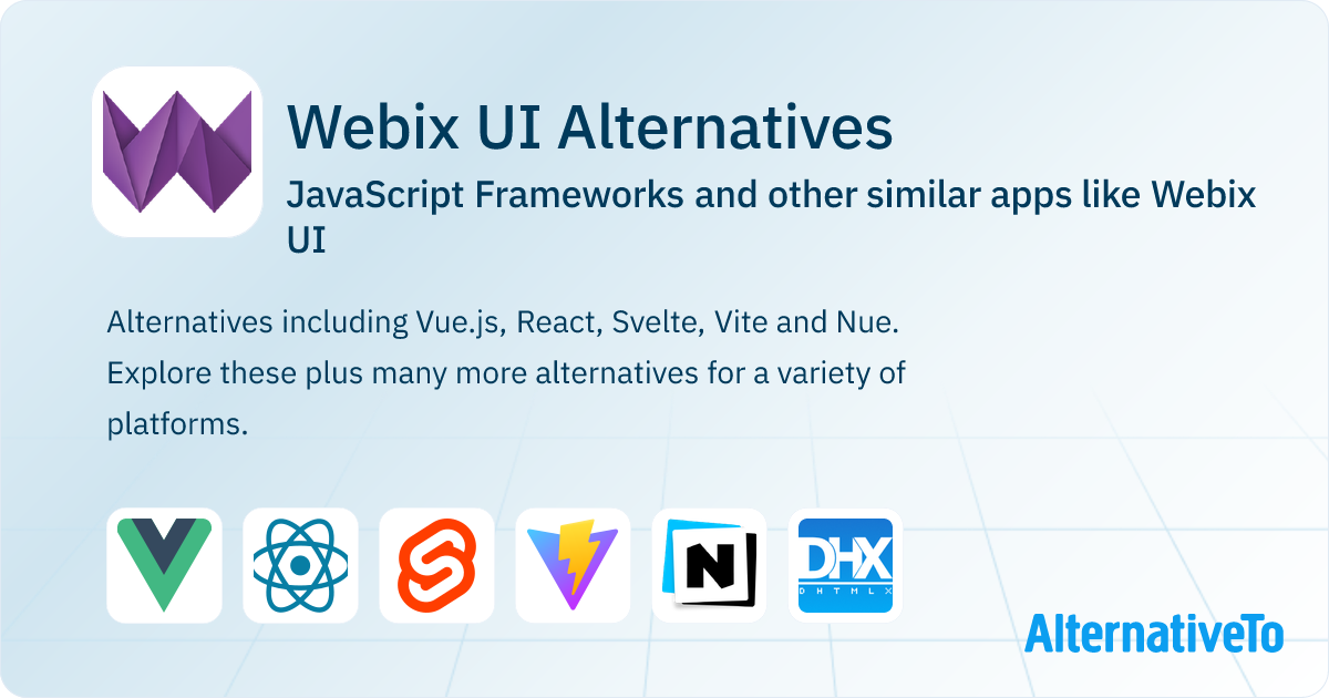 Webix UI Alternatives: JavaScript Frameworks & Similar Apps - Page 2 ...