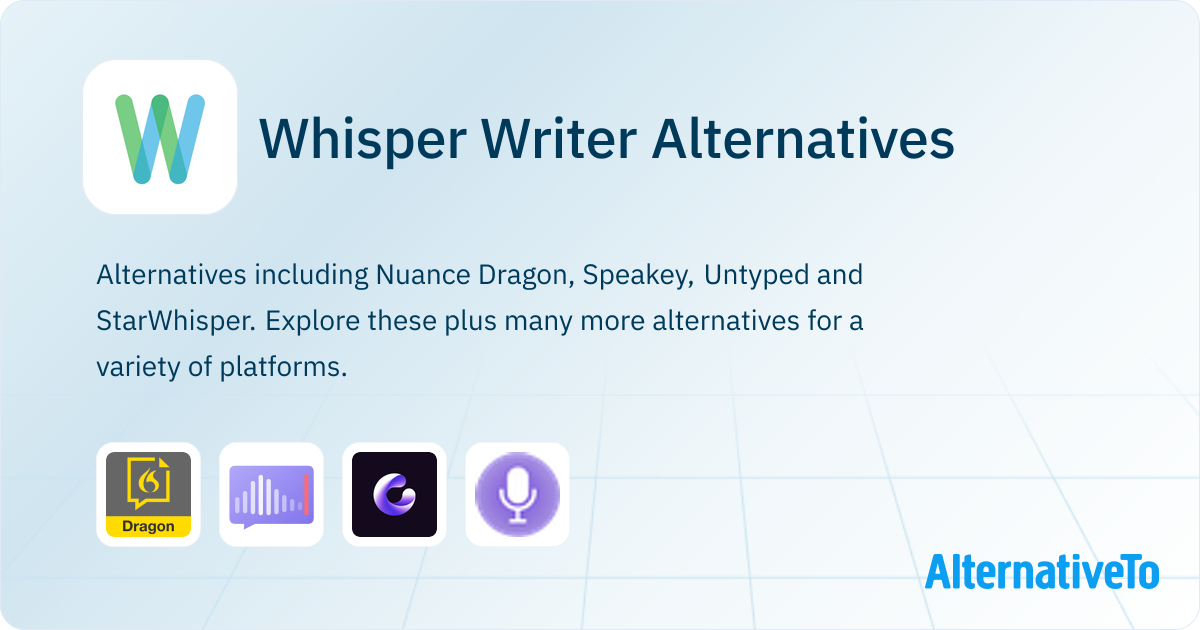 Whisper Writer Alternatives - Explore Similar Software | AlternativeTo