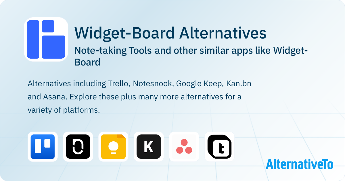 Widget-Board Alternatives: Top 12 Note-taking Tools & Similar Apps ...
