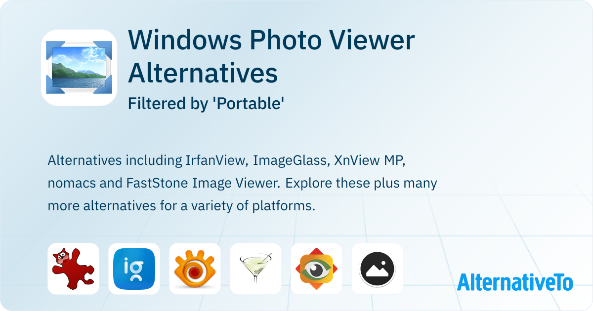 Windows Photo Viewer Alternatives filtered by 'Portable' | AlternativeTo