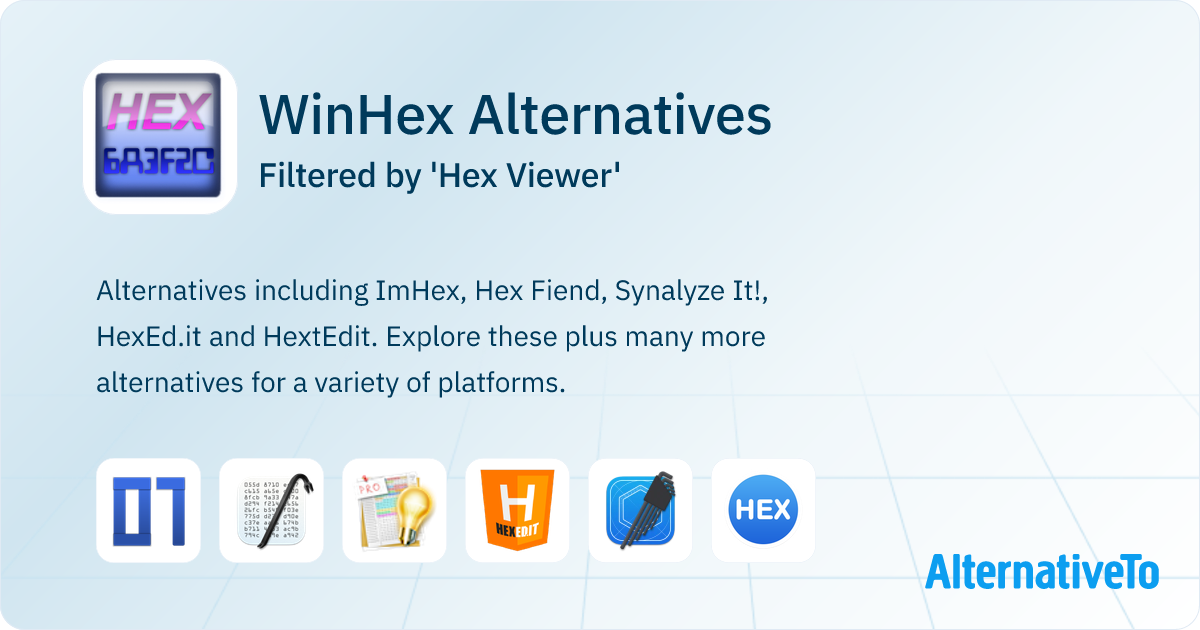 WinHex Alternatives filtered by 'Hex Viewer' | AlternativeTo