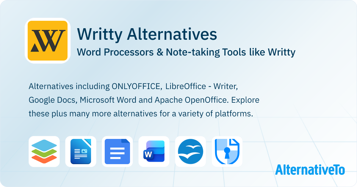 Writty Alternatives: Top 12 Word Processors | AlternativeTo