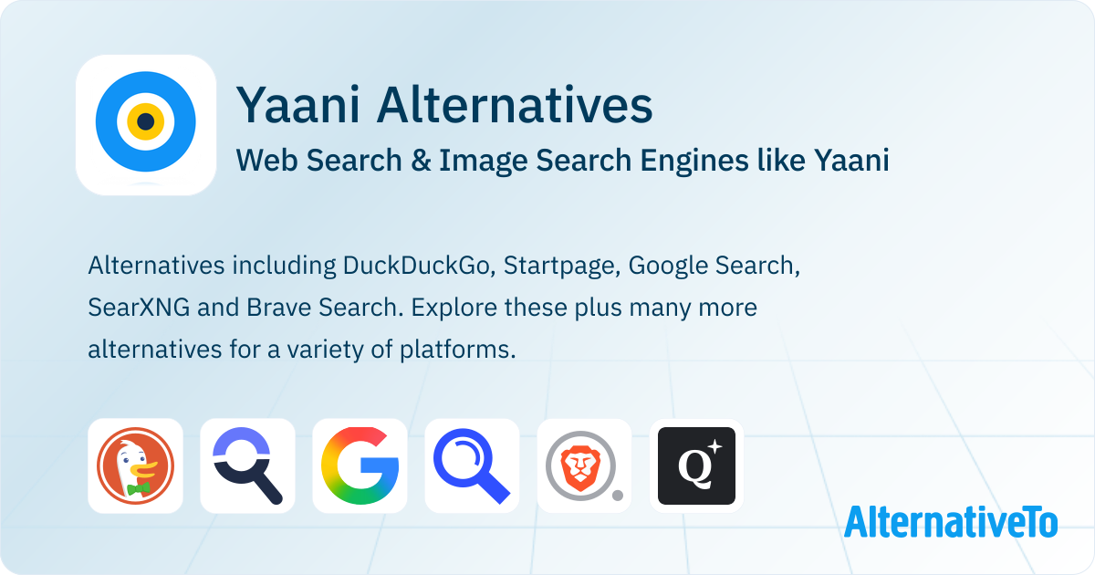 Yaani Alternatives: Top 12 Web Search Engines | AlternativeTo