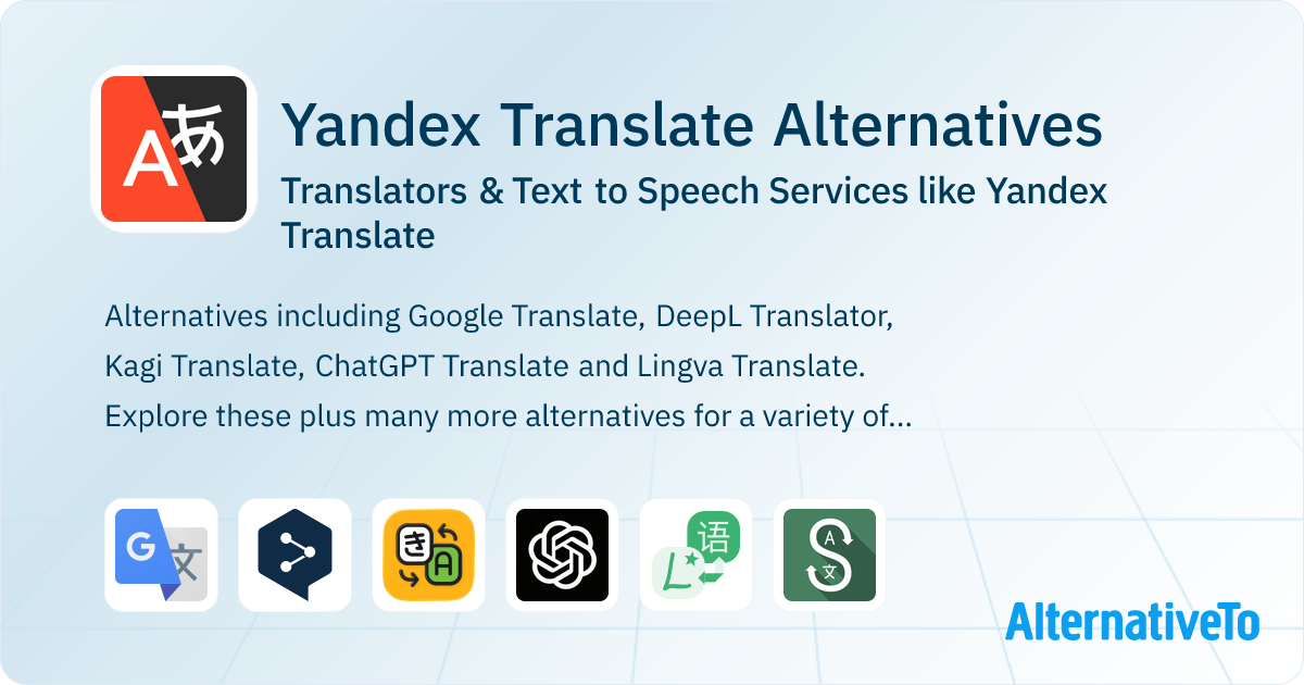 Yandex Translate Alternatives: Top 12 Translators | AlternativeTo