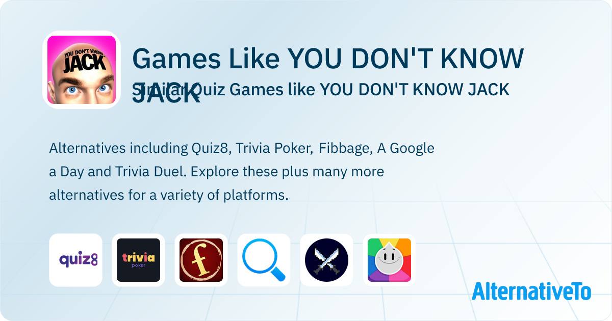 Games Like YOU DON'T KNOW JACK: Similar Quiz Games 2025 | AlternativeTo