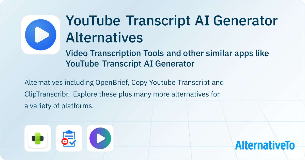 YouTube Transcript AI Generator Alternatives: Top 2 Video Transcription ...
