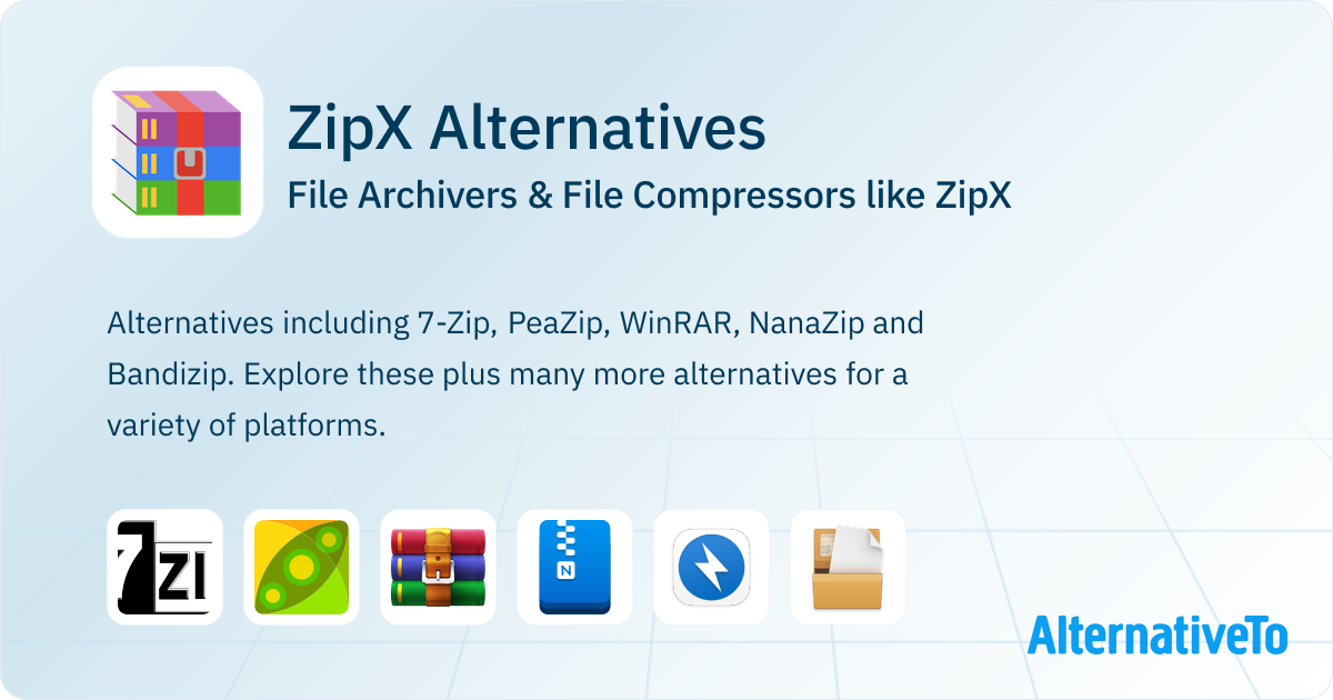 ZipX Alternatives: Top 12 File Archivers & File Compressors | AlternativeTo